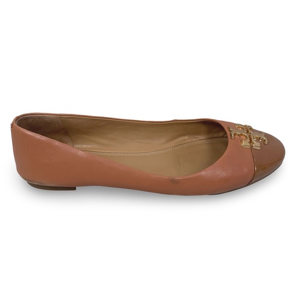 Tory Burch | Shoes | Tory Burch Chelsea Tan Leather Cap Toe Ballet ...